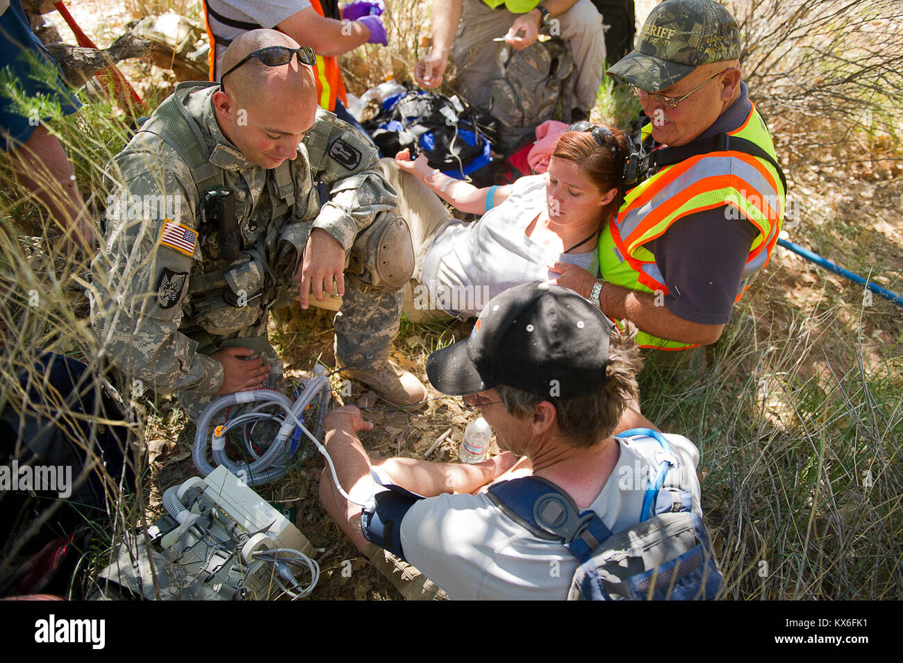 U.S. Army Staff Sgt. Christian Larsen, a medic, from Utah Army National ...