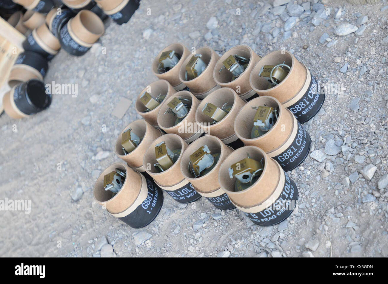 Soldiers at the grenade range on Camp Williams during Panther Strike ...