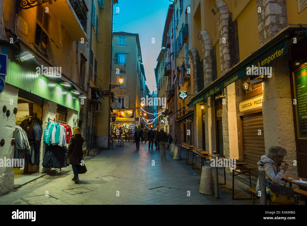 Nice, France, Local Clothing Store, Open at Night in Old Town, Store ...