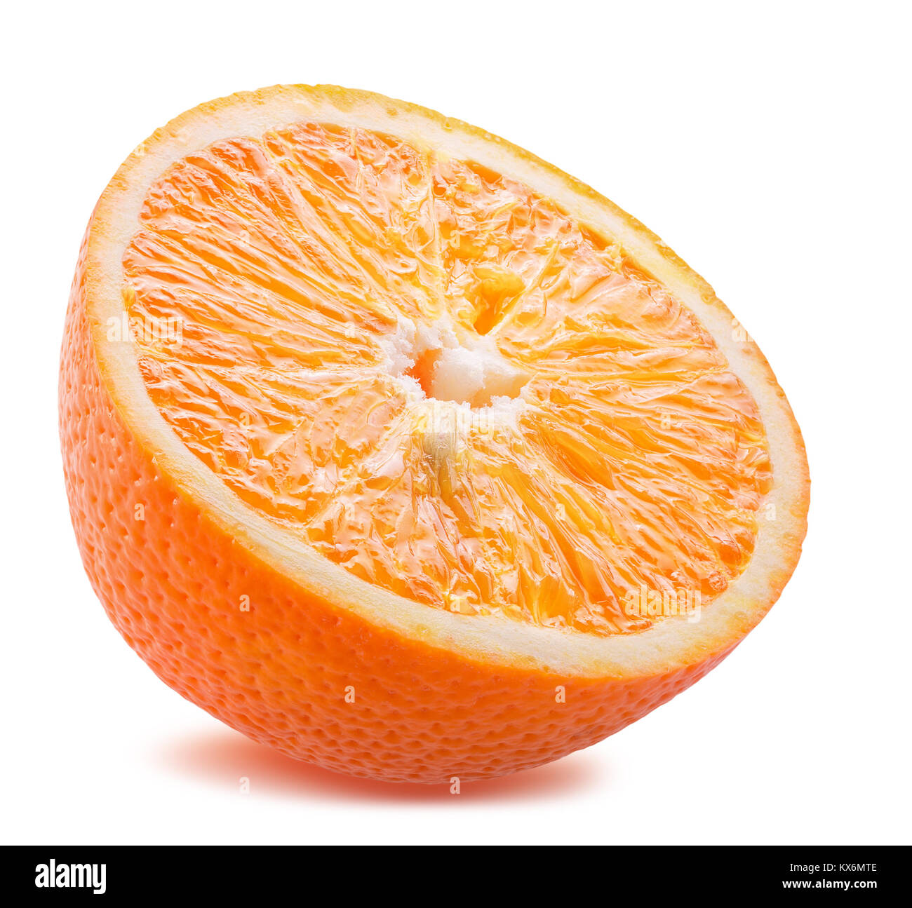 half of orange isolated on a white background Stock Photo - Alamy