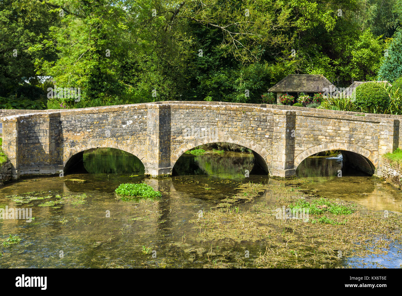 Bridge over the river Coln, Bibury, a village and civil parish in ...