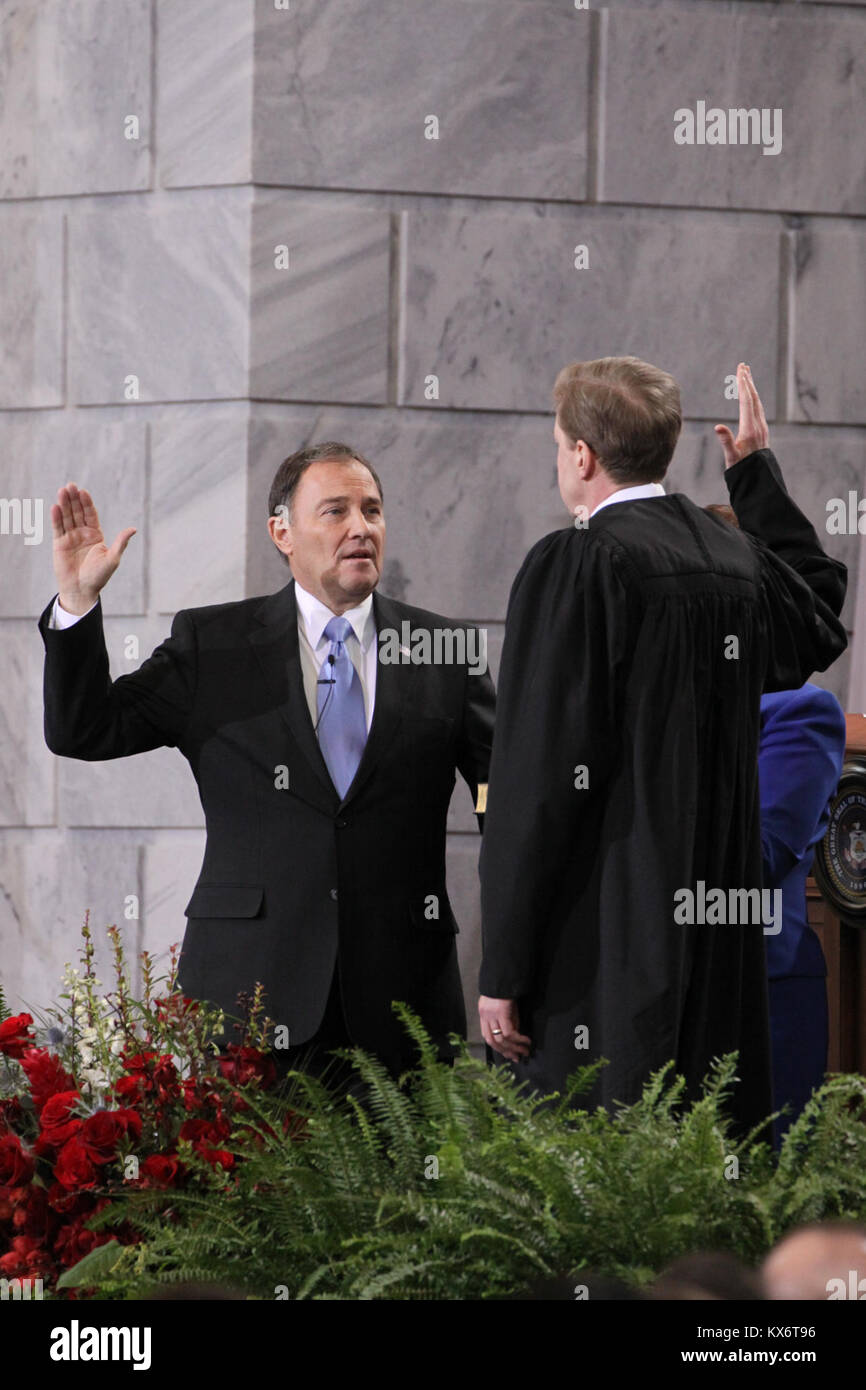Utah Governor Gary R. Herbert inaugurated at the Utah State Capitol ...