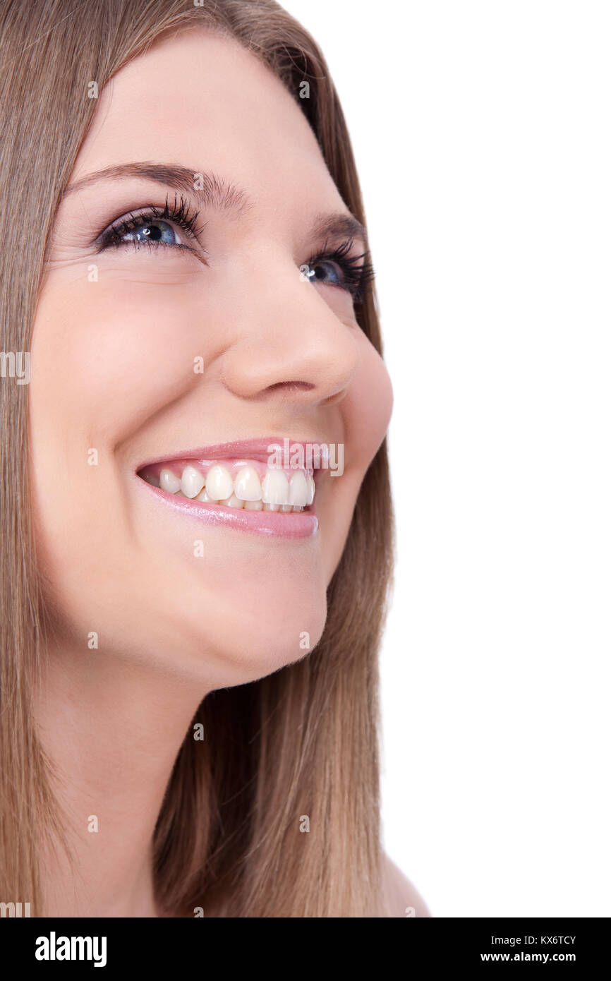 young woman with beautiful healthy teeth smiling Stock Photo - Alamy