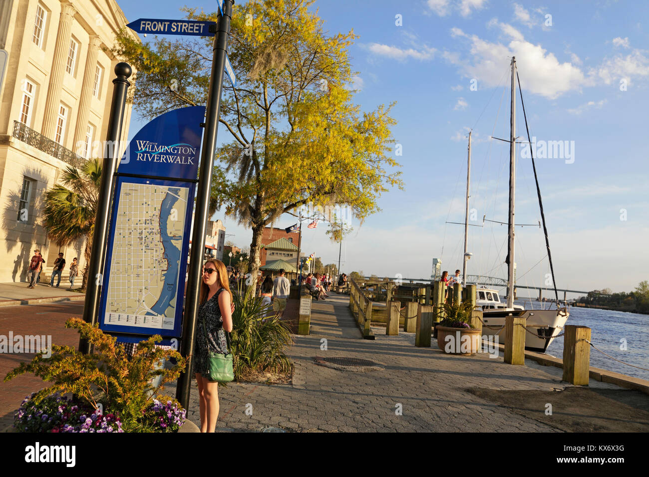Riverwalk sign, Wilmington, North Carolina Stock Photo - Alamy