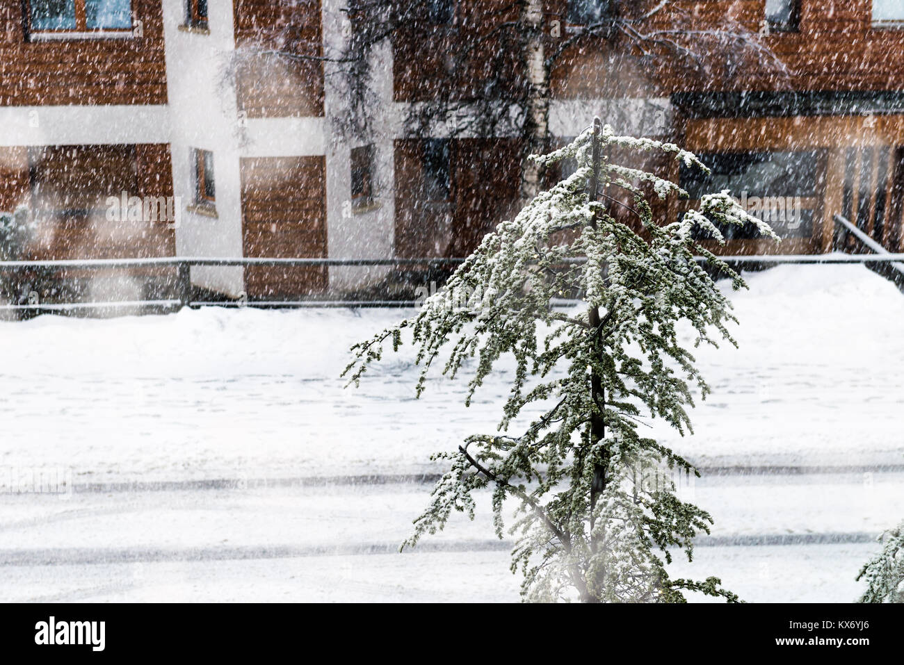 Heavy snow the valley in Swiss Alps, Verbier, Switzerland Stock Photo ...