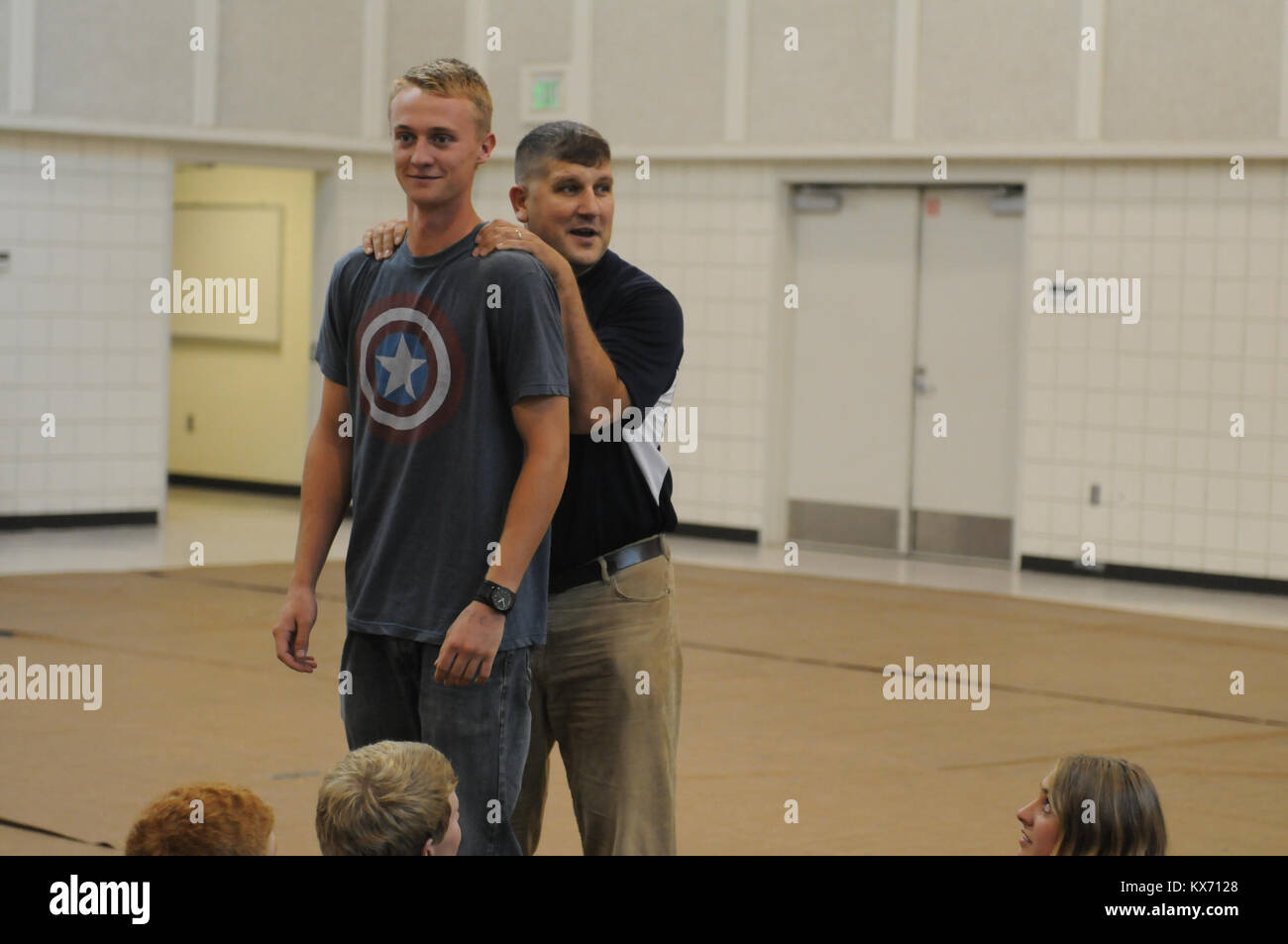 Maj. Matthew Badell, officer in charge of Freedom Academy, explains the ...
