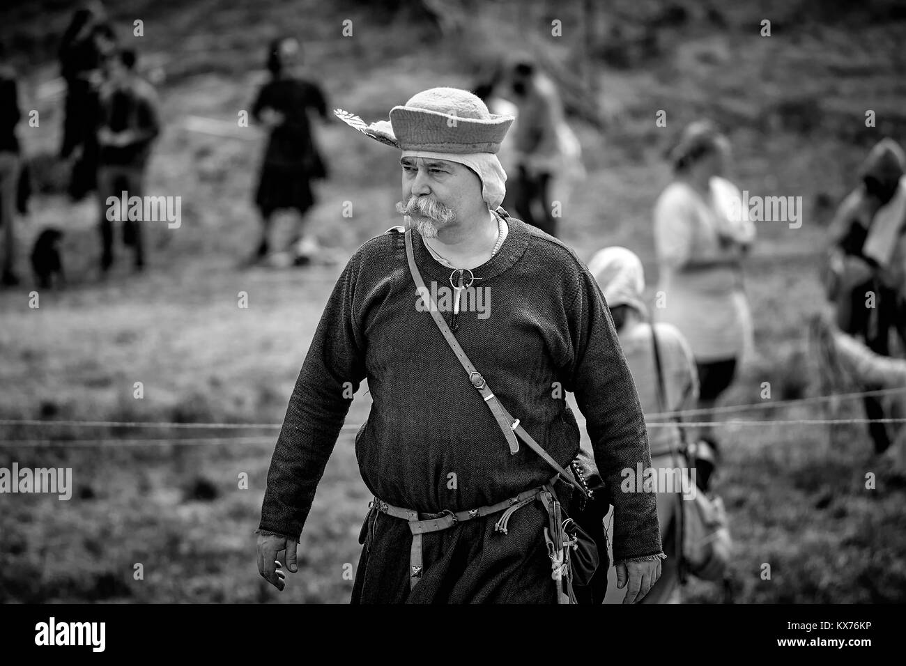 Man in the hat. old man with a beard. historical reconstruction, the ...
