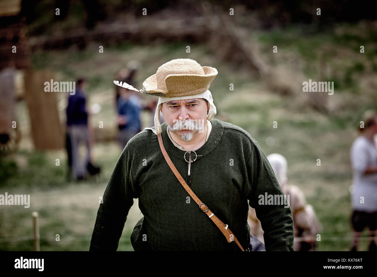 Man in the hat. old man with a beard. historical reconstruction, the ...