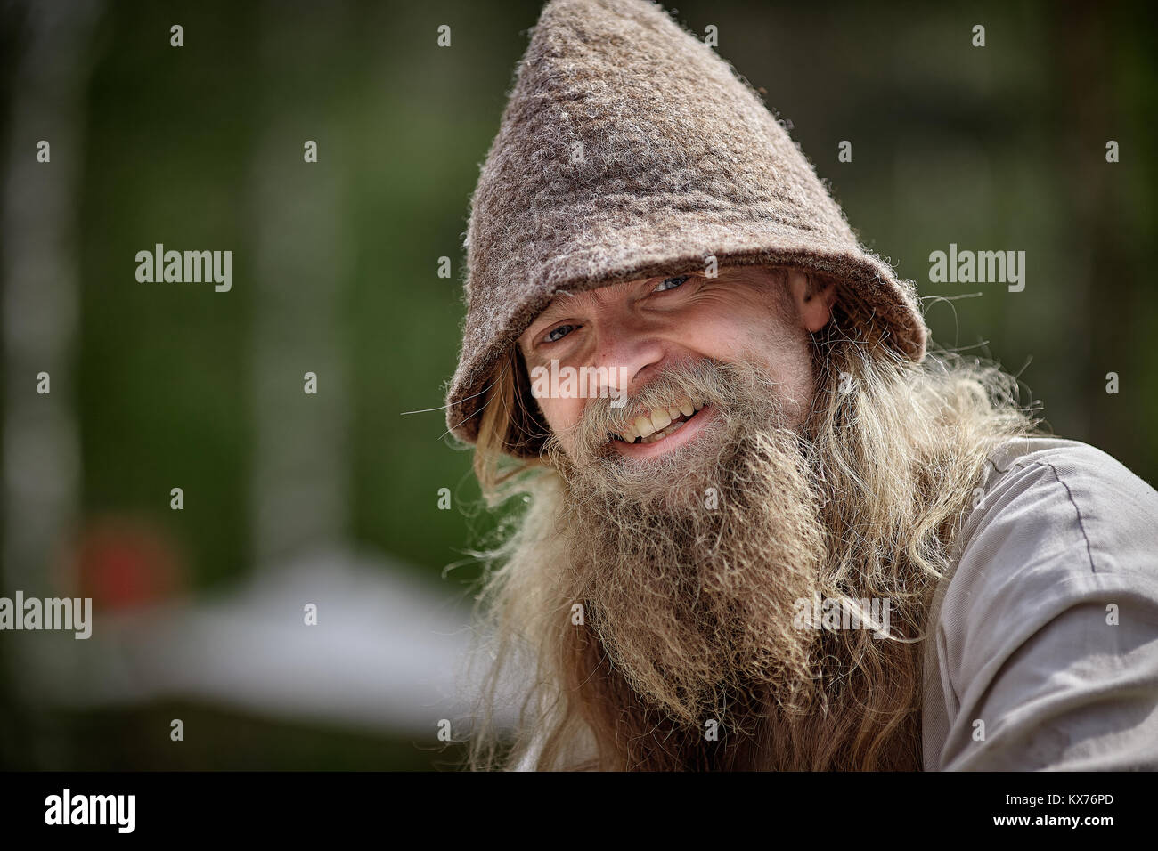 Man in the hat. old man with a beard. historical reconstruction, the ...