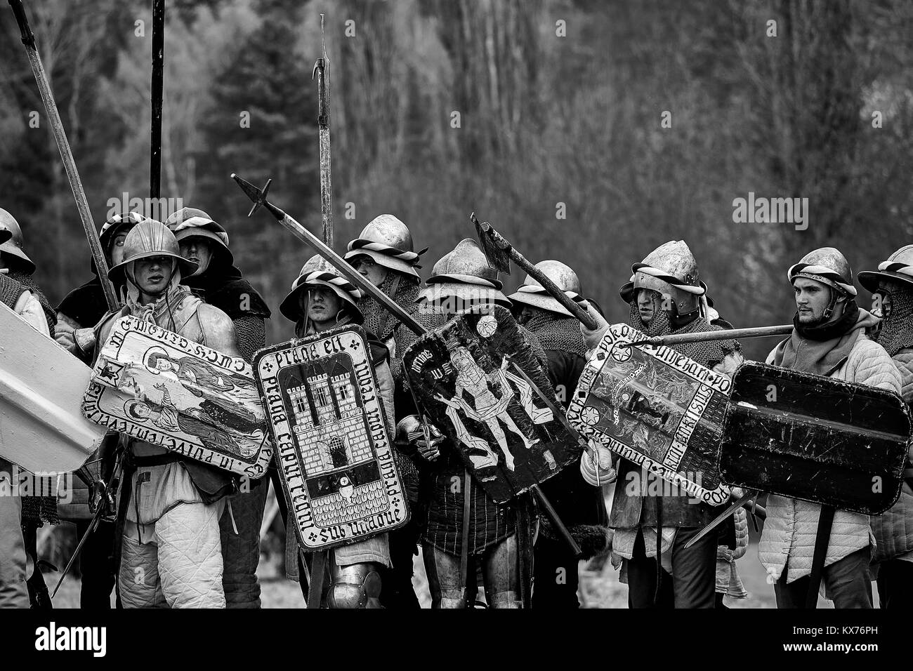 Warrior of medieval Europe. Medieval battle (reconstruction) Czech ...