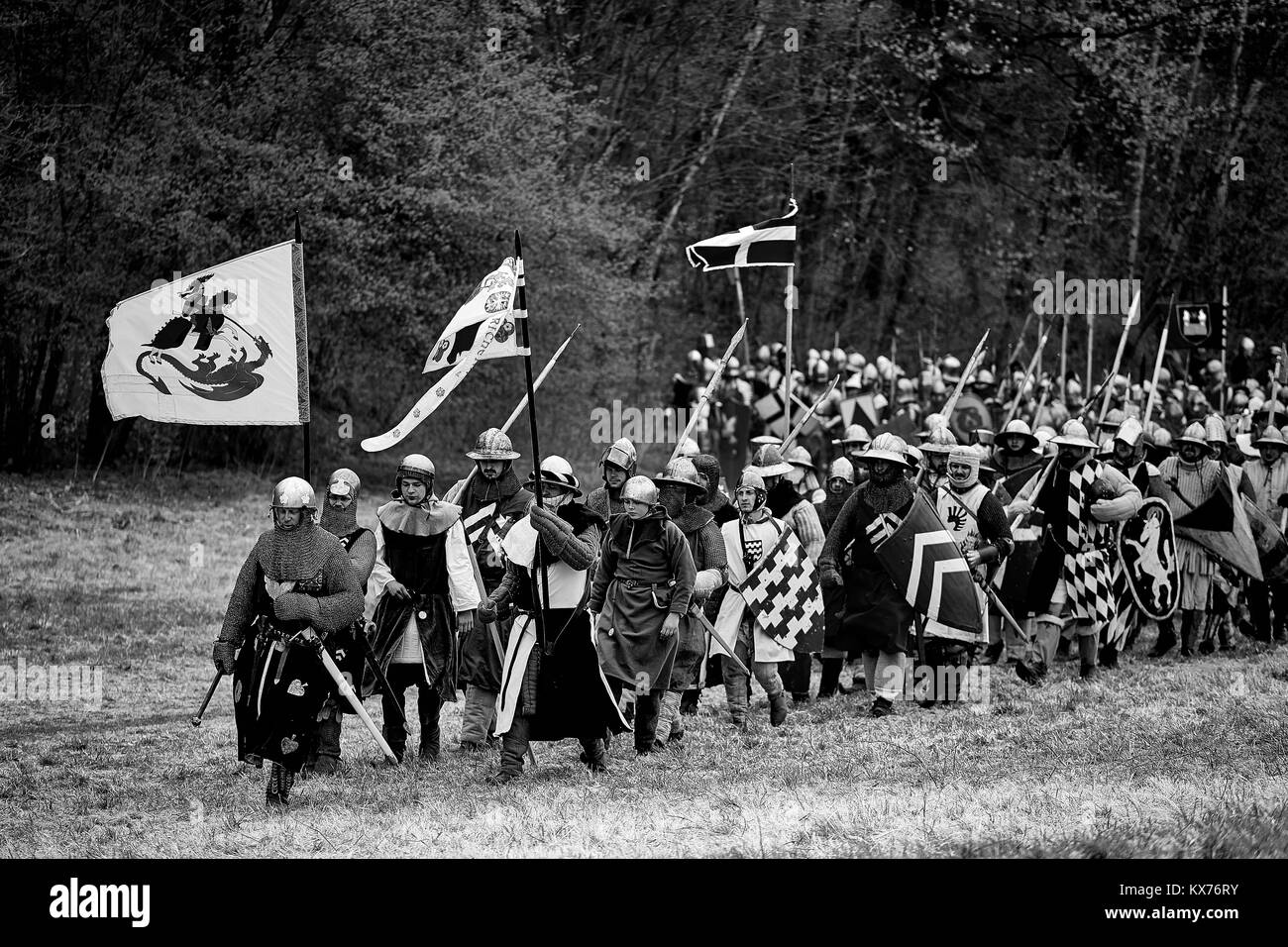 Warrior of medieval Europe. Medieval battle (reconstruction) Czech ...