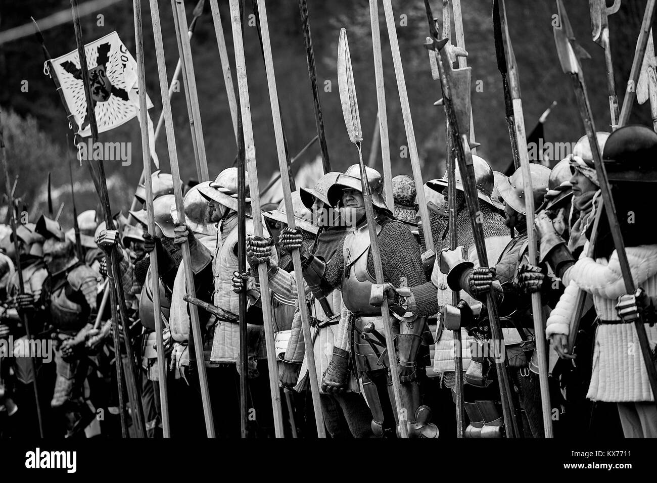 Warrior of medieval Europe. Medieval battle (reconstruction) Czech ...