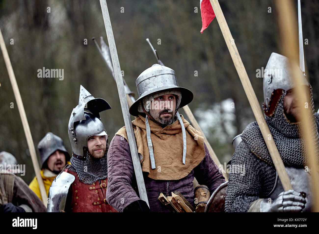 Warrior of medieval Europe. Medieval battle (reconstruction) Czech ...