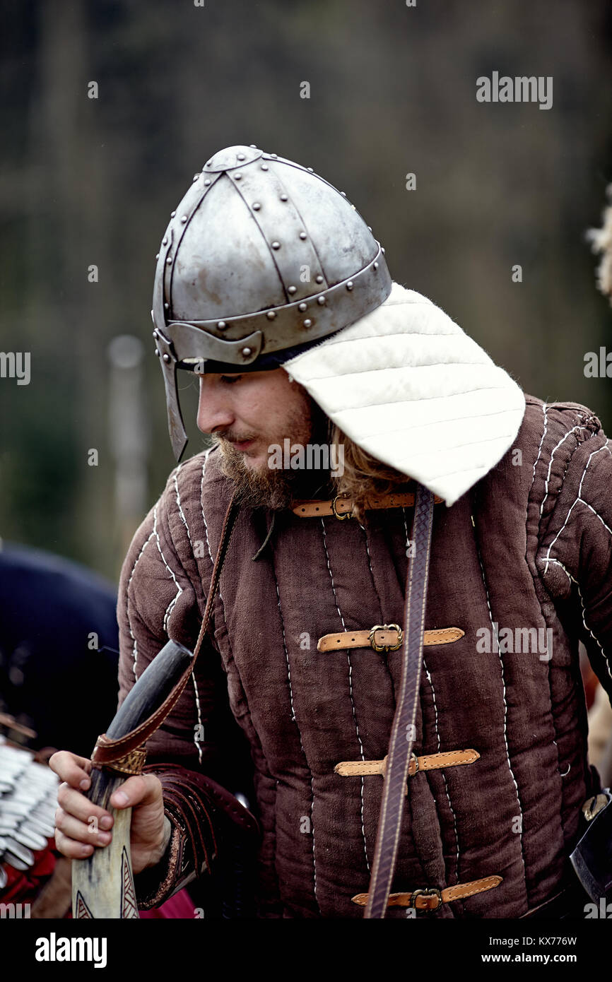 Warrior of medieval Europe. Medieval battle (reconstruction) Czech ...