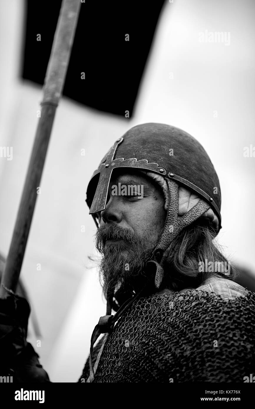 Warrior of medieval Europe. Medieval battle (reconstruction) Czech ...