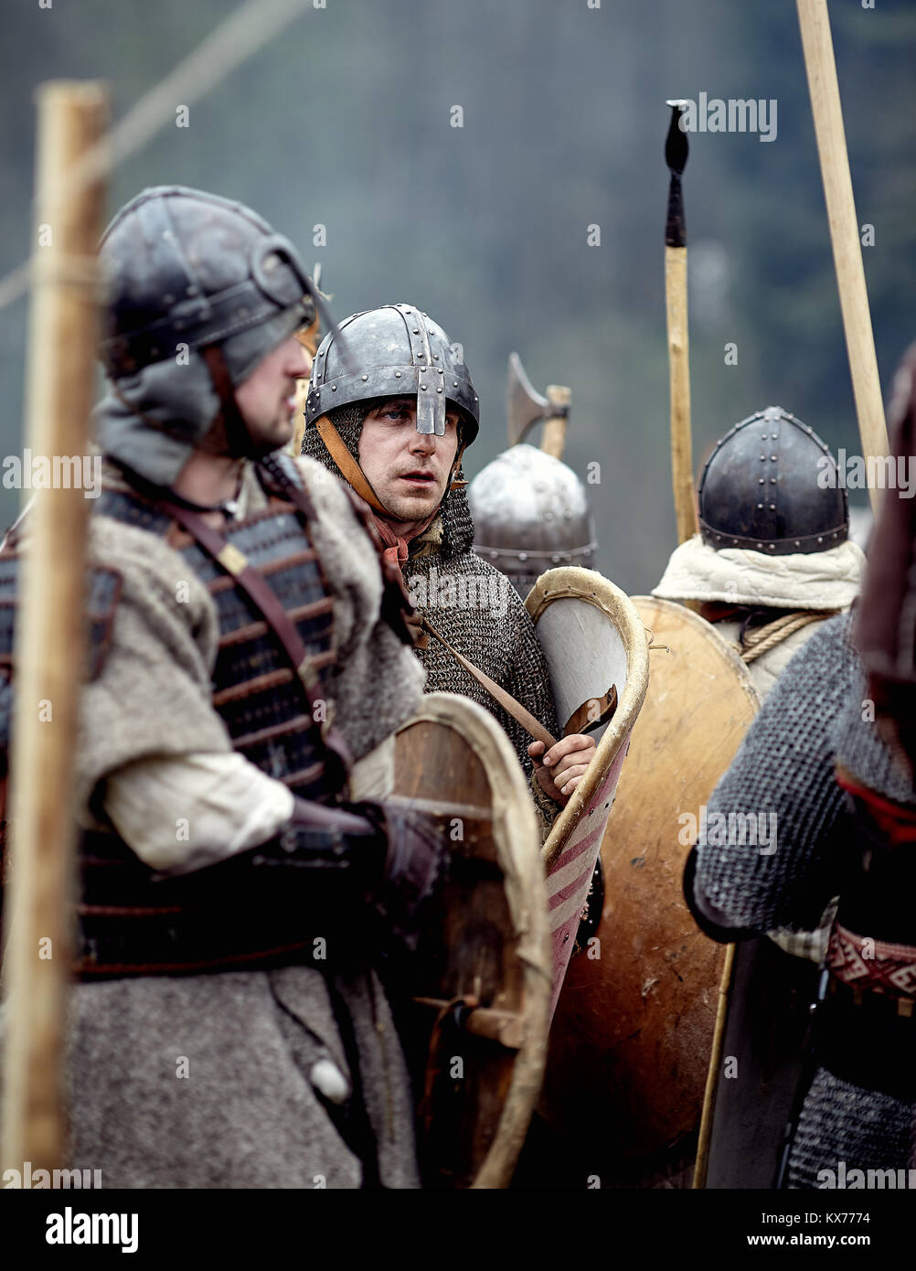 Warrior of medieval Europe. Medieval battle (reconstruction) Czech ...