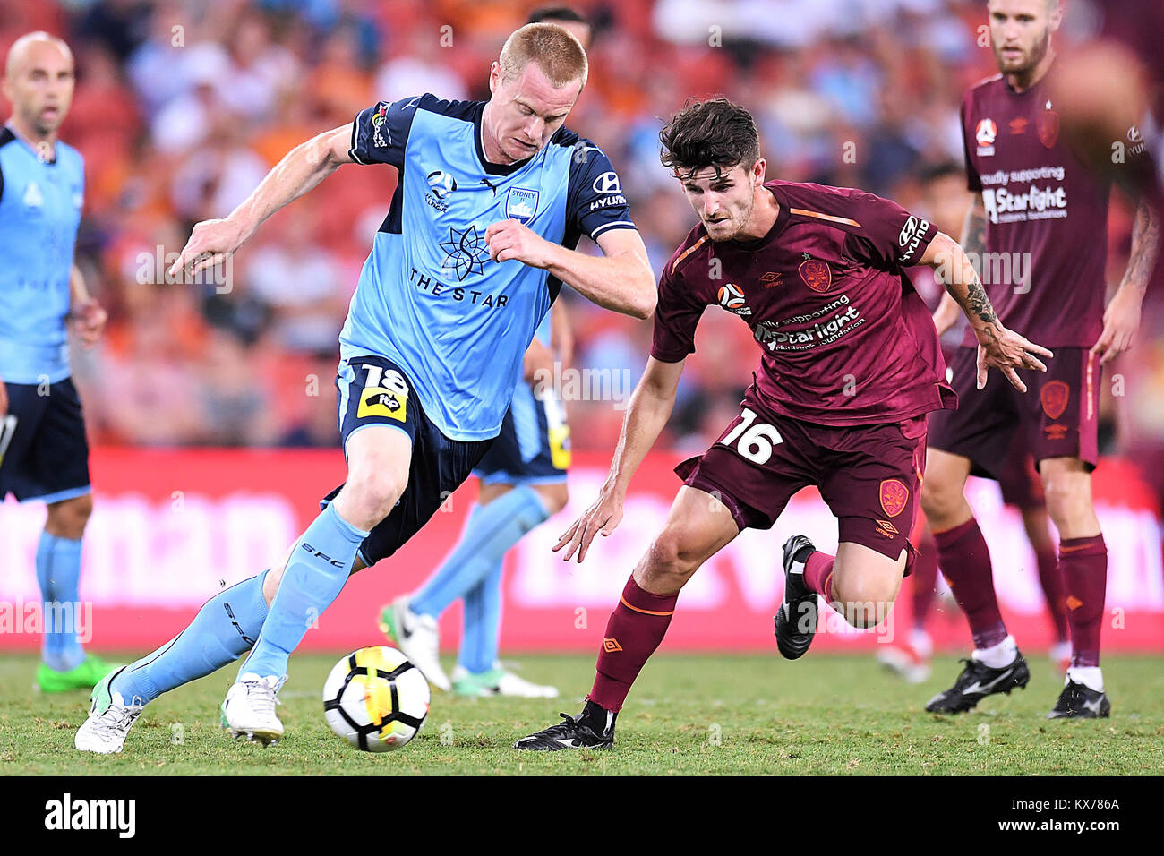 Brisbane, QUEENSLAND, AUSTRALIA. 8th Jan, 2018. Matthew Simon of Sydney ...