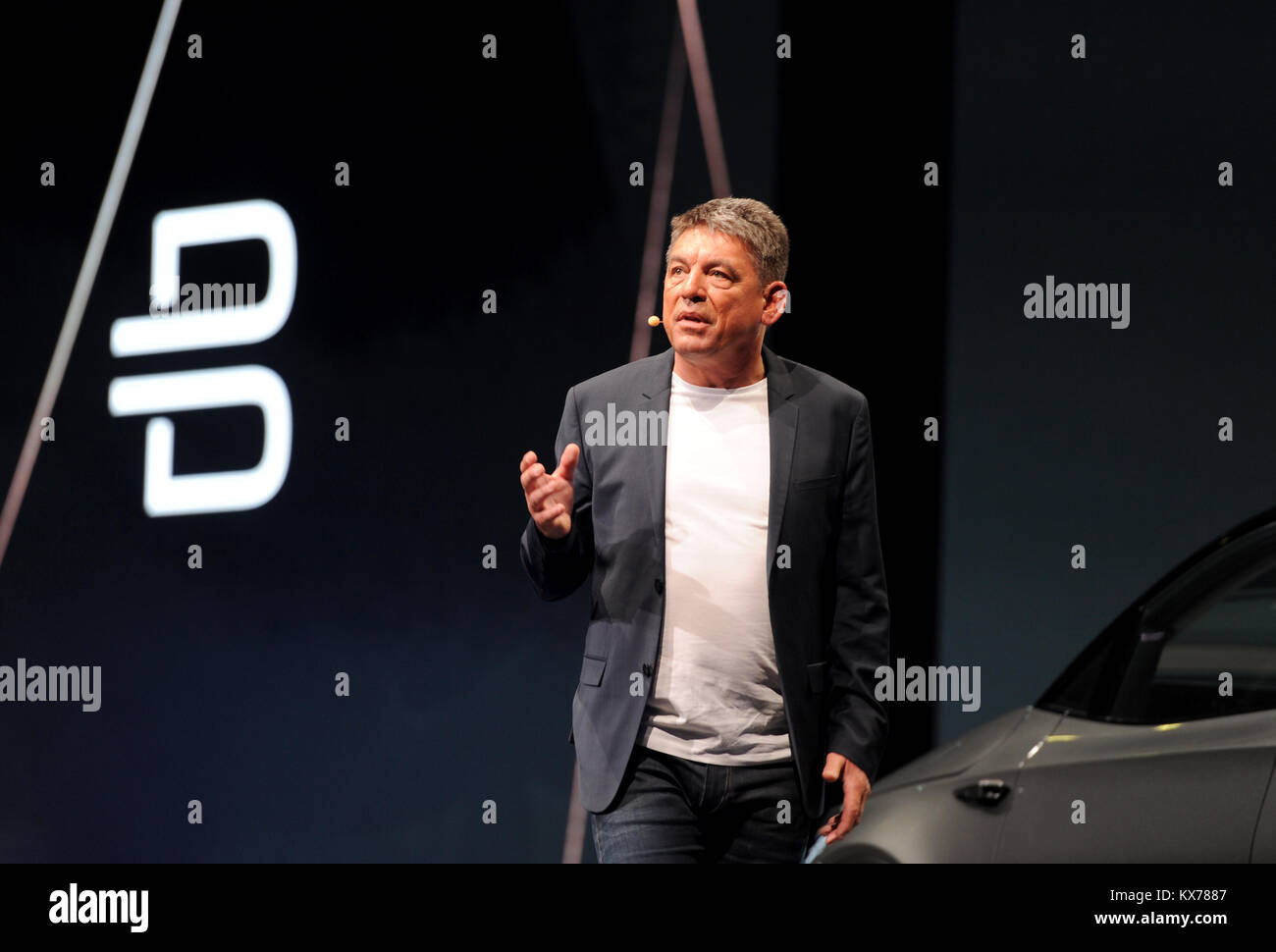 Las Vegas, USA. 7th Jan, 2018.The CEO of the car manufacturer Byton ...