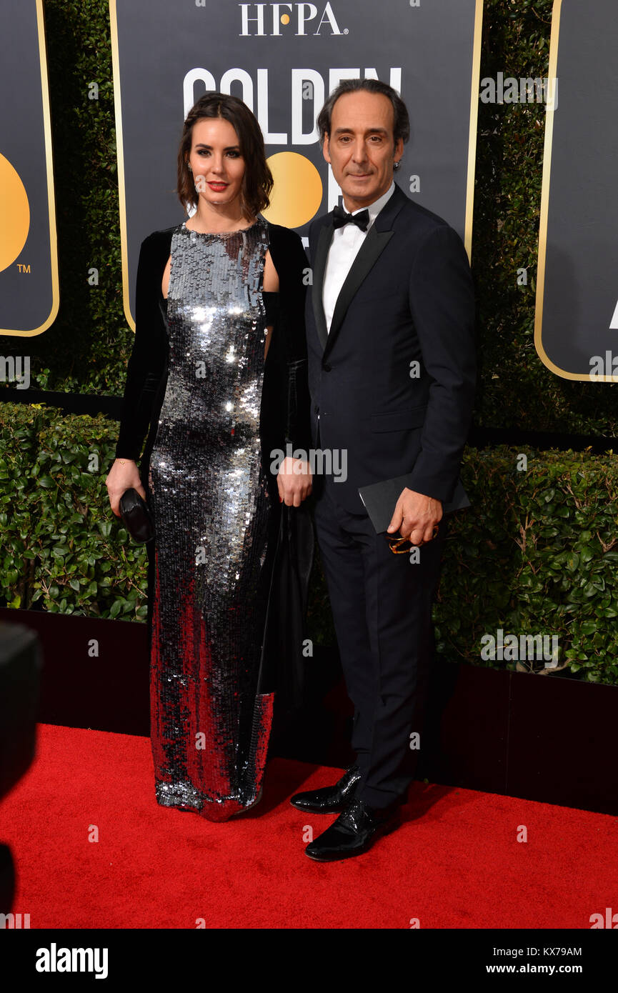 Los Angeles, USA. 07th Jan, 2018. Alexandre Desplat & Dominique ...