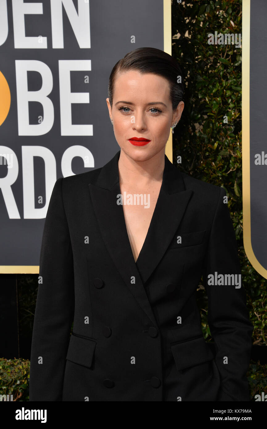 Los Angeles, USA. 07th Jan, 2018. Claire Foy at the 75th Annual Golden ...