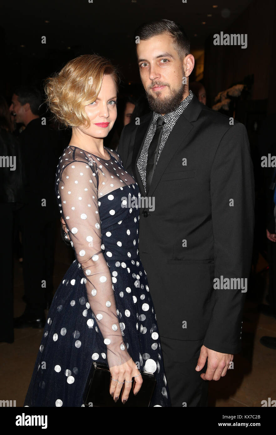 Beverly Hills, CA, USA. 7th Jan, 2018. Mena Suvari, Michael Hope, 75th ...