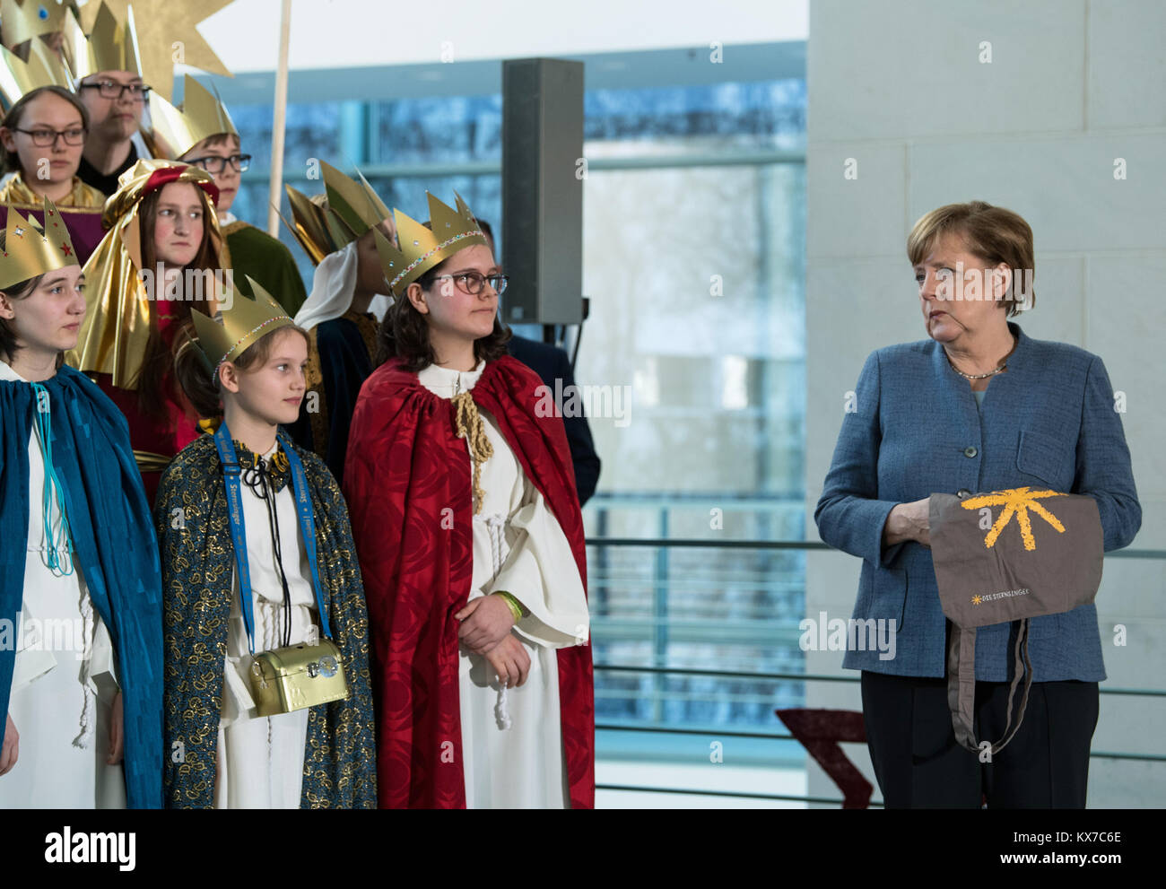Berlin, Germany. 08th Jan, 2018. German Chancellor Angela Merkel (CDU ...