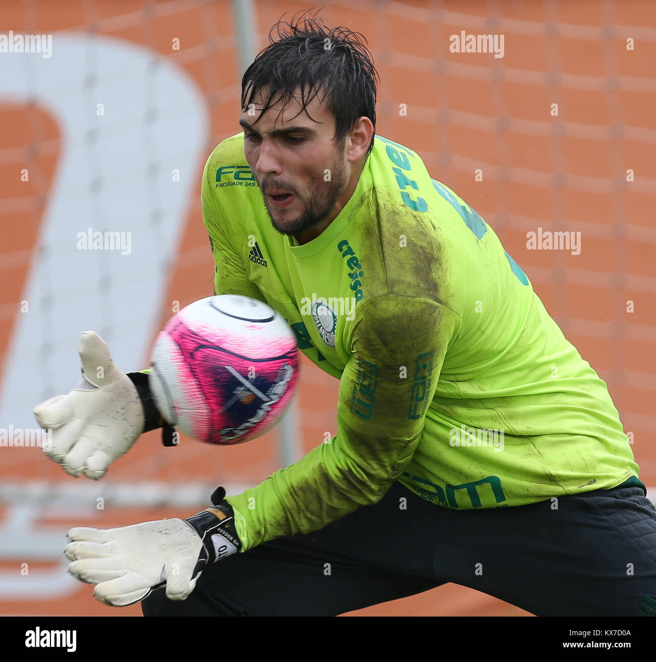 SÃO PAULO, SP - 08.01.2018: TREINO DO PALMEIRAS - Goalkeeper Daniel ...