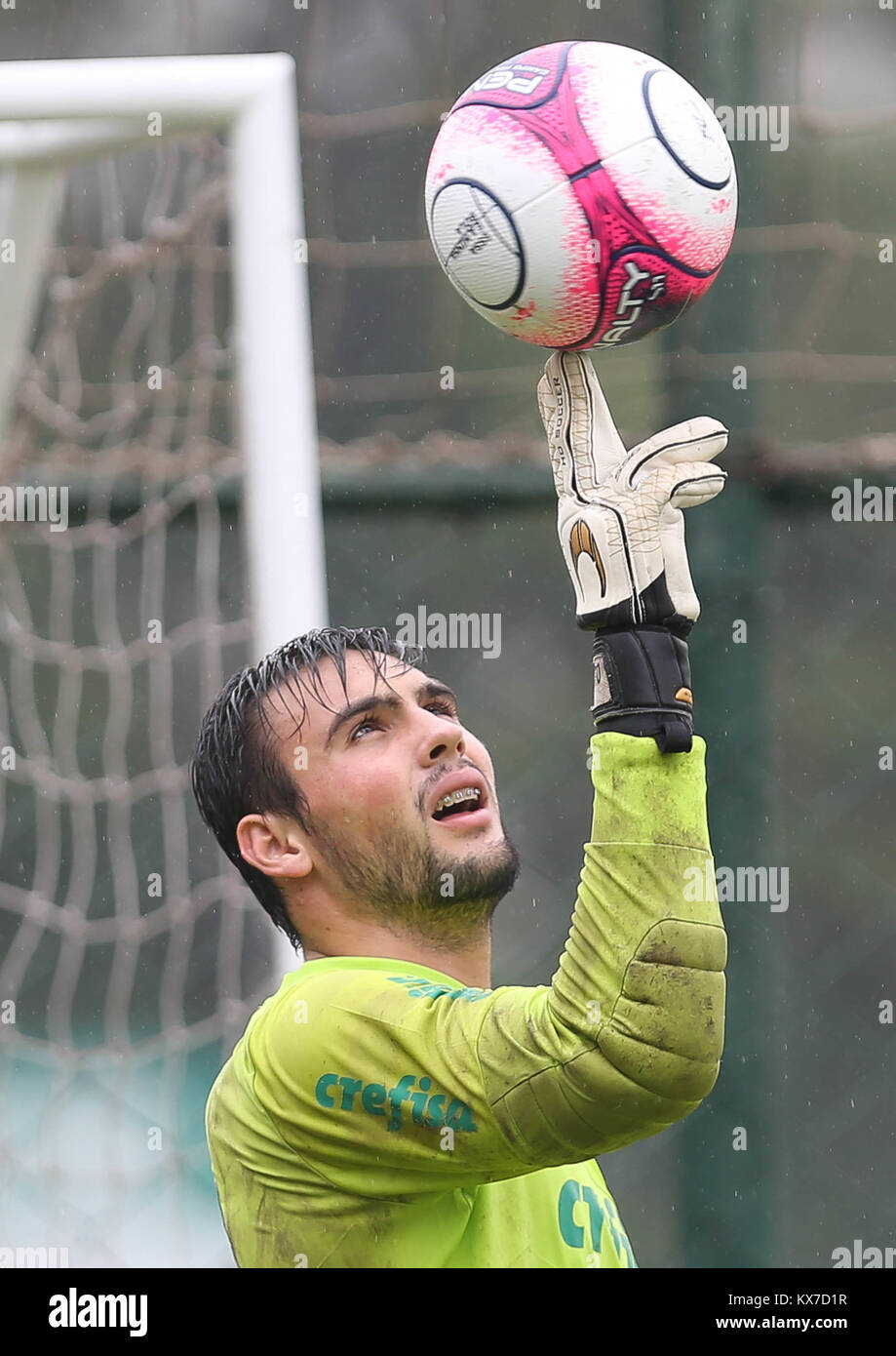 SÃO PAULO, SP - 08.01.2018: TREINO DO PALMEIRAS - Goalkeeper Daniel ...