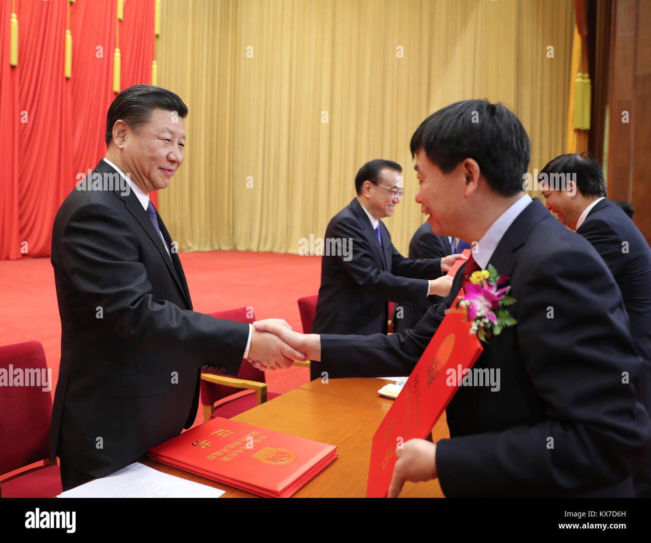 Beijing, China. 8th Jan, 2018. Chinese President Xi Jinping and other ...