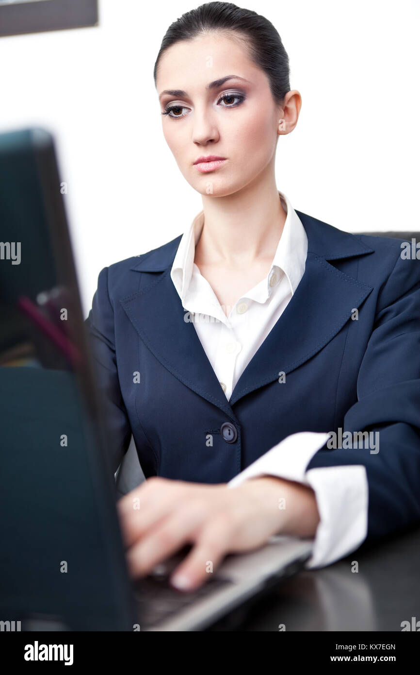 young business woman working on computer in office Stock Photo - Alamy