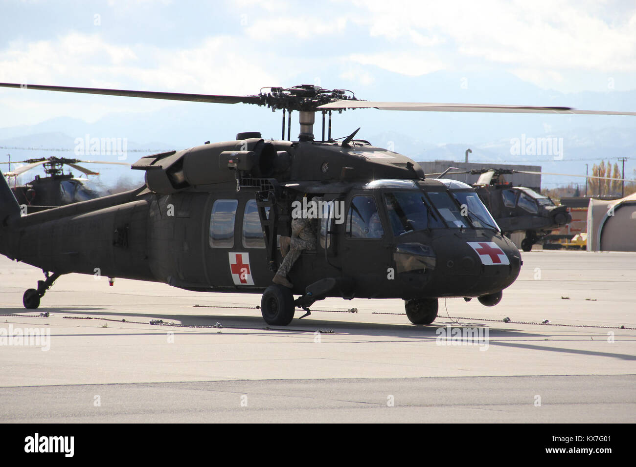 Soldiers of the Utah Army Guard's 1-171st Aviation depart on the first ...