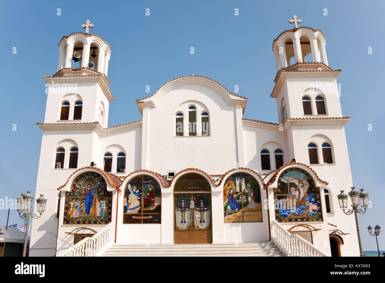 church in greece, Agia Paraskevi, Paralia Stock Photo - Alamy