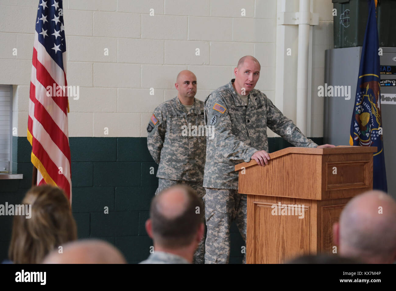 Soldiers of the 1/19th Special Forces Group gather in the Lehi Armory ...