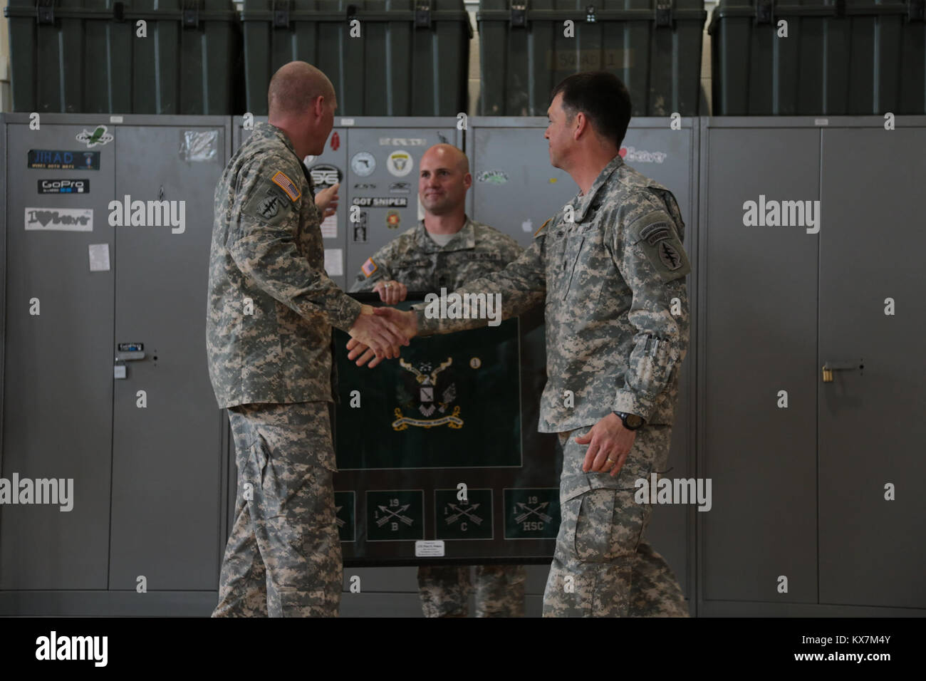 Soldiers of the 1/19th Special Forces Group gather in the Lehi Armory ...