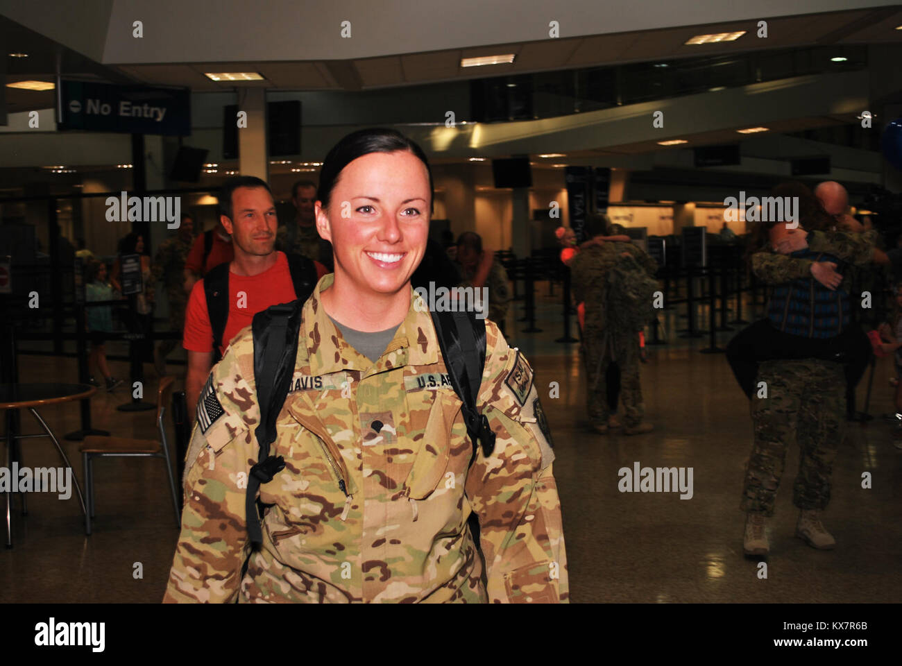 US Army National Guard welcome home from family and friends after ...