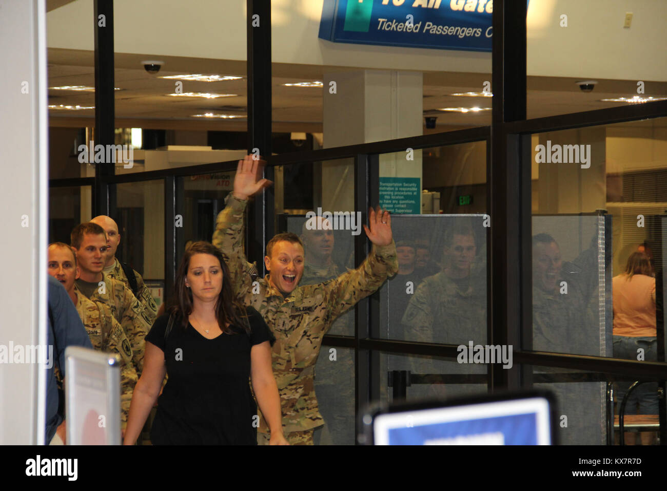 US Army National Guard welcome home from family and friends after ...