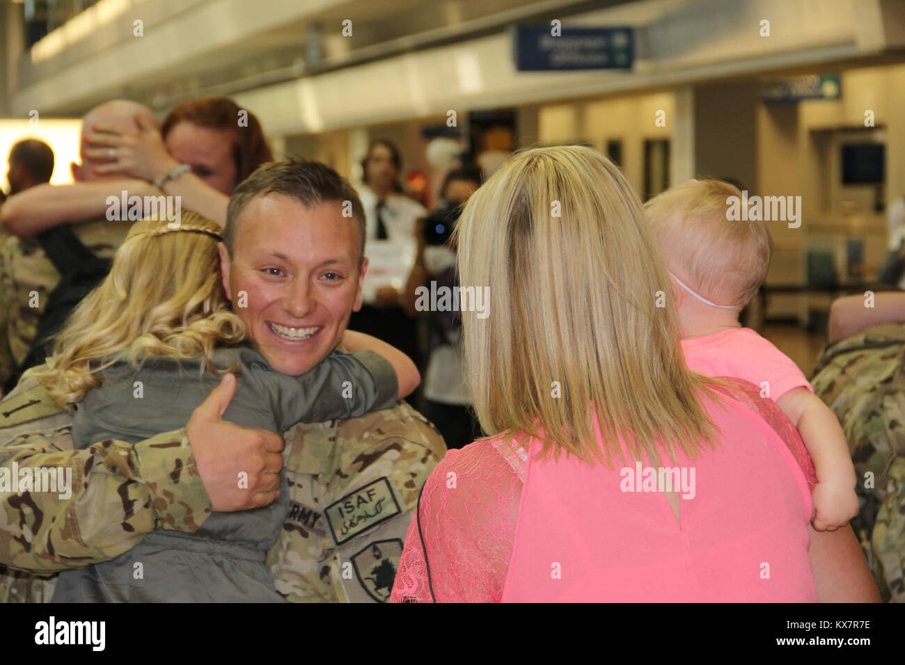US Army National Guard welcome home from family and friends after ...