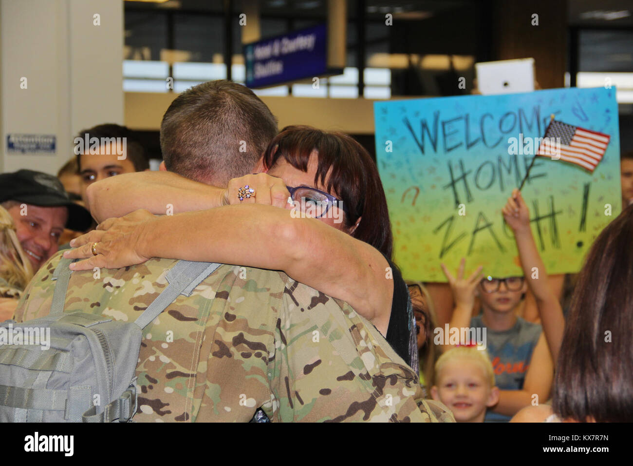 US Army National Guard welcome home from family and friends after ...