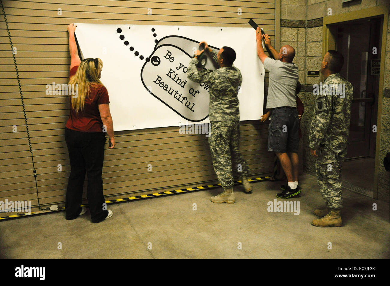 U.S. Army National Guard sponsored head shave for good causes Stock ...