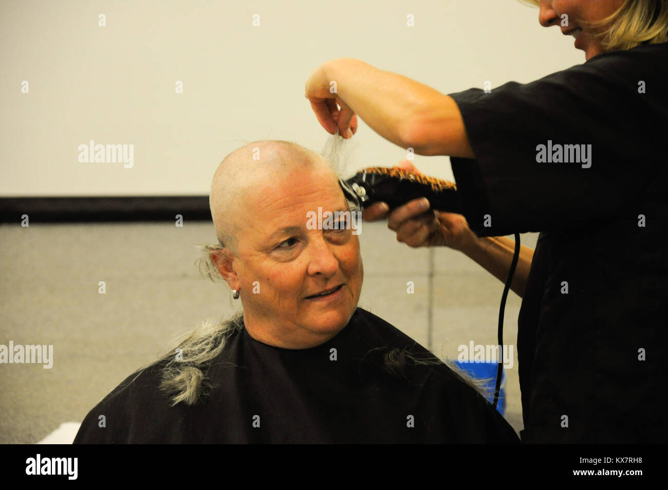 U.S. Army National Guard sponsored head shave for good causes Stock ...