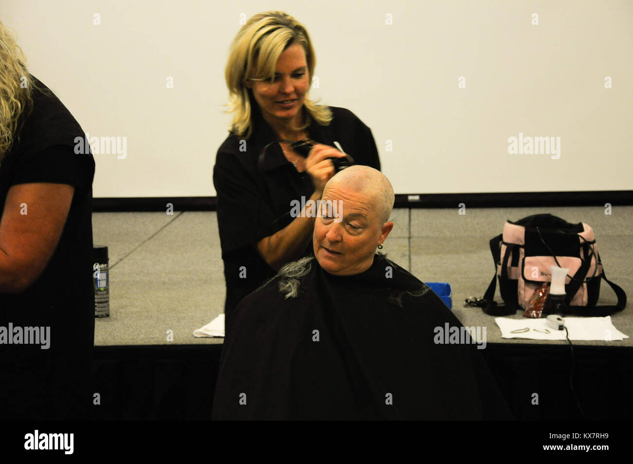U.S. Army National Guard sponsored head shave for good causes Stock ...