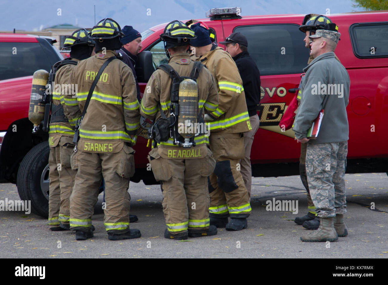 U.S. Army National Guard and emergency services carry out disaster ...