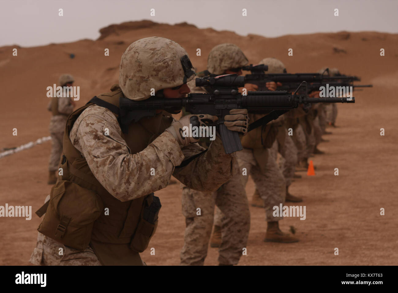 US Army military weapons training in the desert. Passing skills on to ...