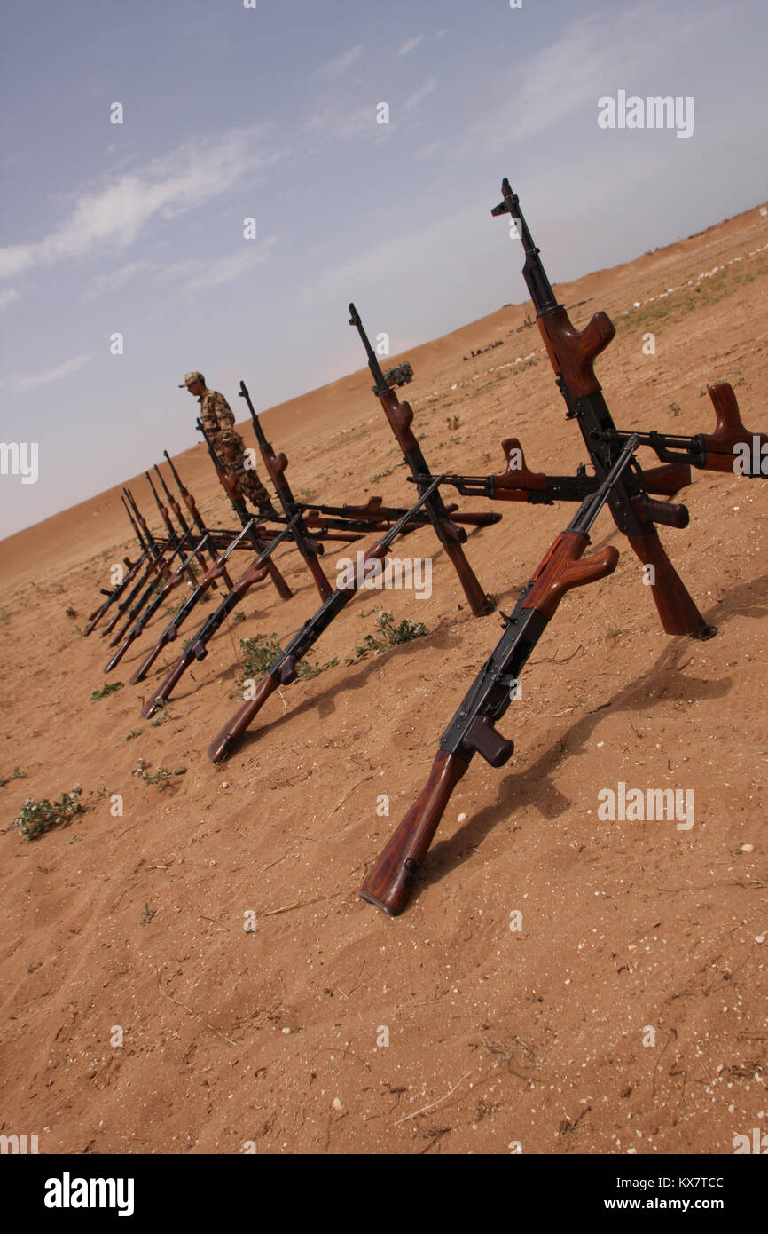 US Army military weapons training in the desert. Passing skills on to ...
