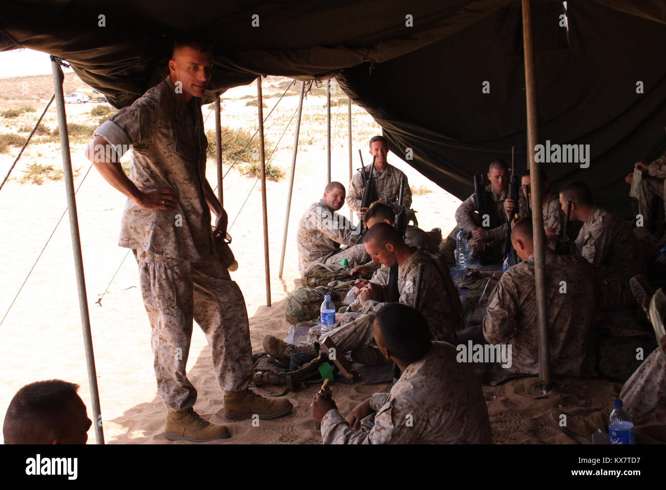 US Army military weapons training in the desert. Passing skills on to ...