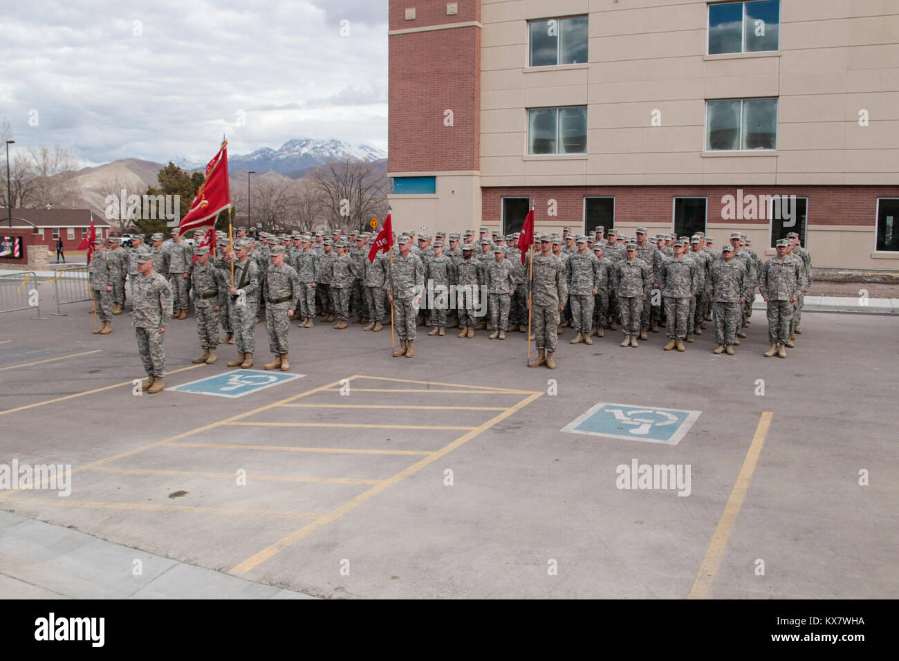 US Army National Guard change of command and promotion ceremony Stock ...