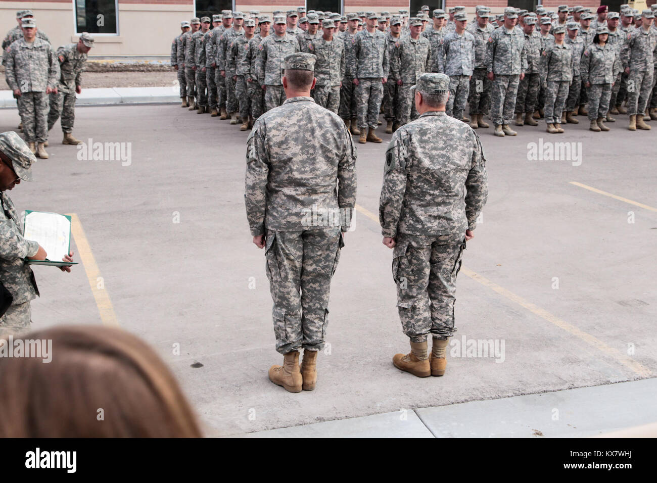 US Army National Guard change of command and promotion ceremony Stock ...