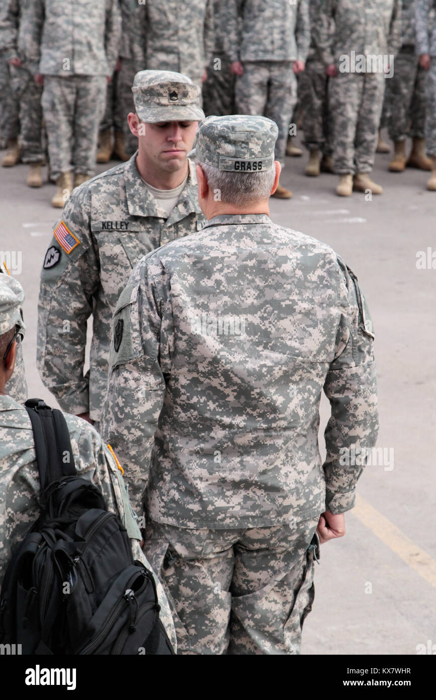 US Army National Guard change of command and promotion ceremony Stock ...