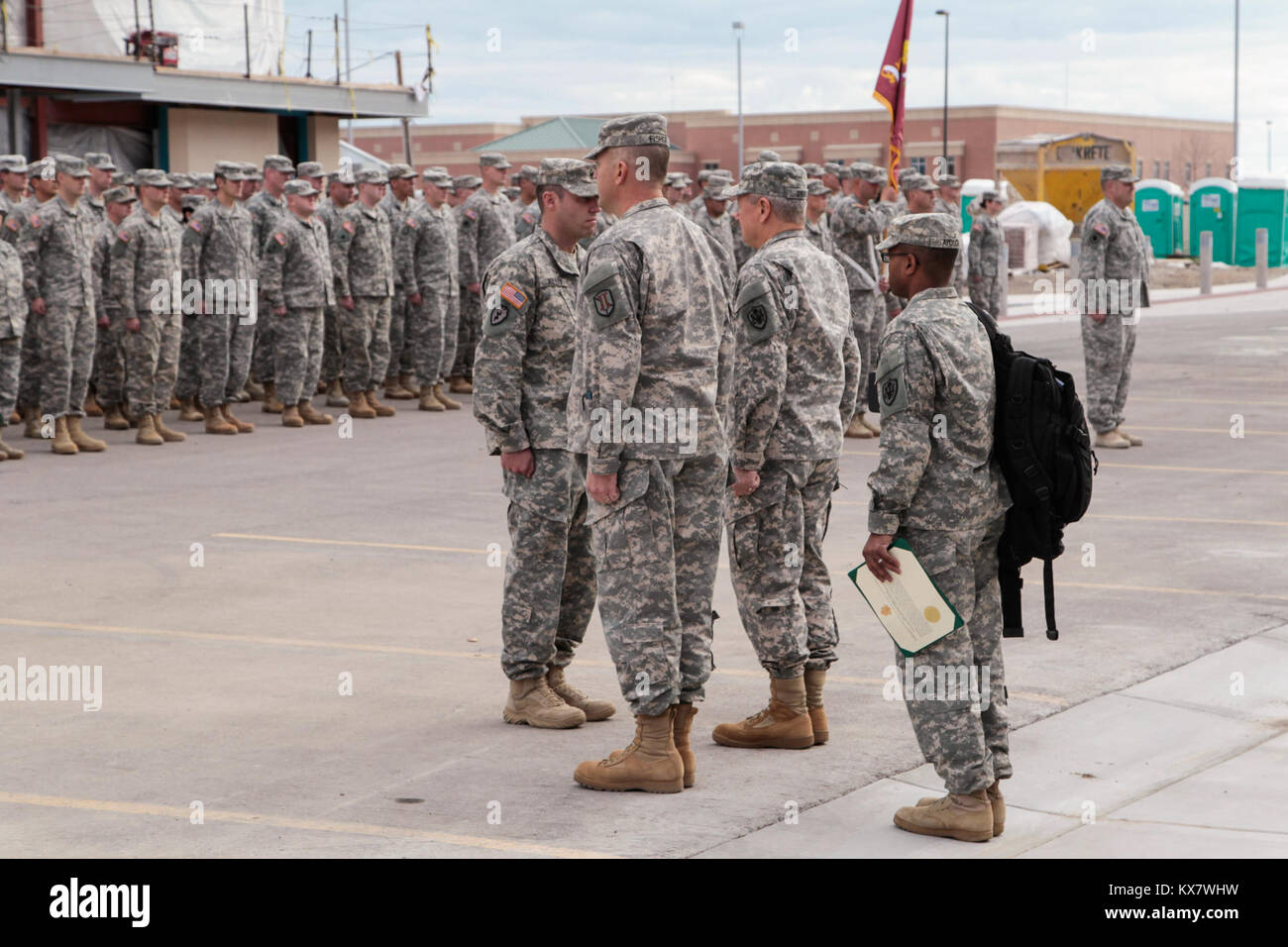 US Army National Guard change of command and promotion ceremony Stock ...