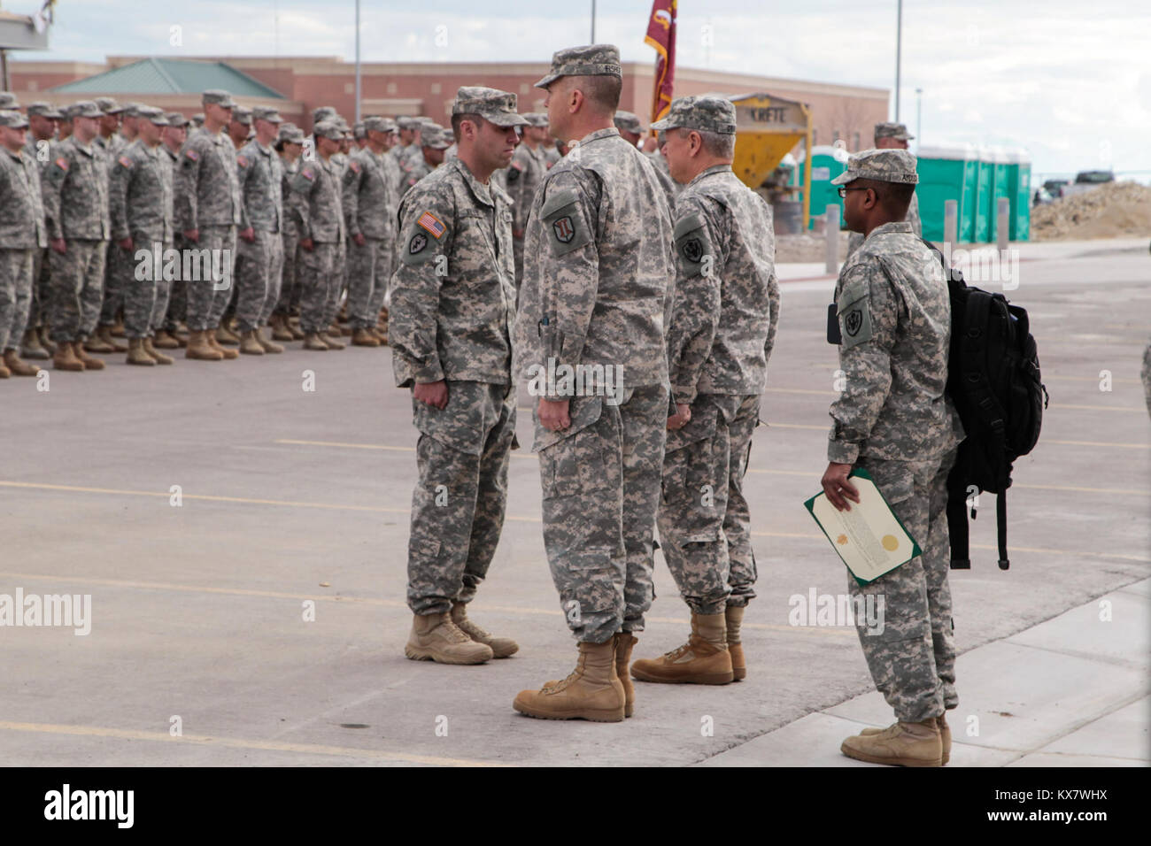 US Army National Guard change of command and promotion ceremony Stock ...